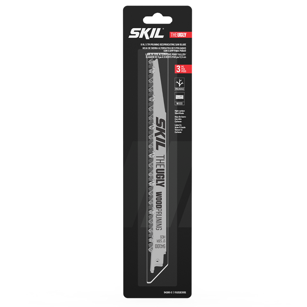 The UGLY 9 In. 5-TPI Wood Cutting Reciprocating Saw Blade, 3-Pack ...
