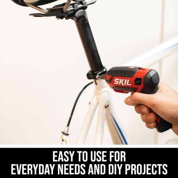 SKIL 4V Cordless Screwdriver with 42PC Bit Set, Rechargeable Lithium ...