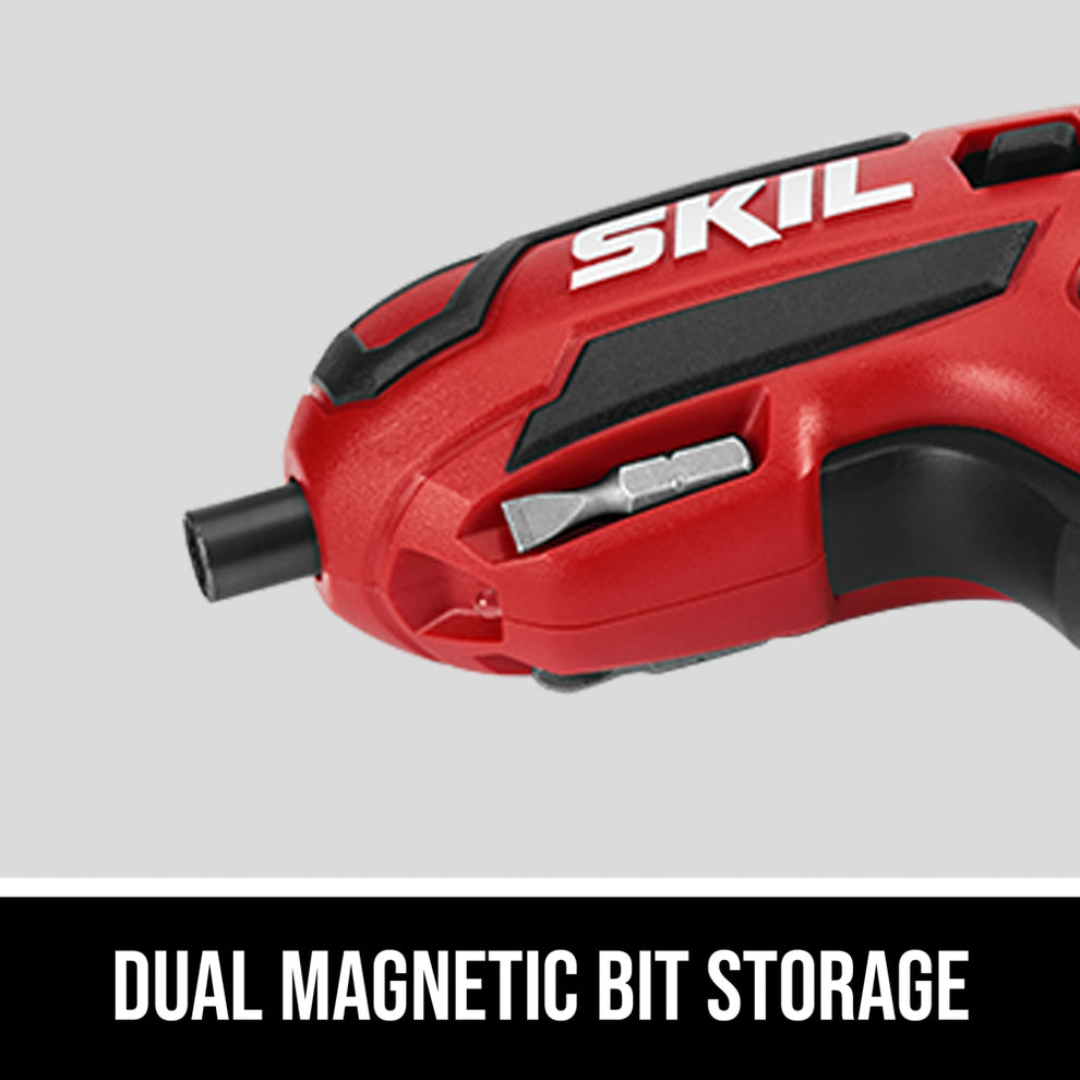 SKIL 4V Cordless Screwdriver with 42PC Bit Set, Rechargeable Lithium ...