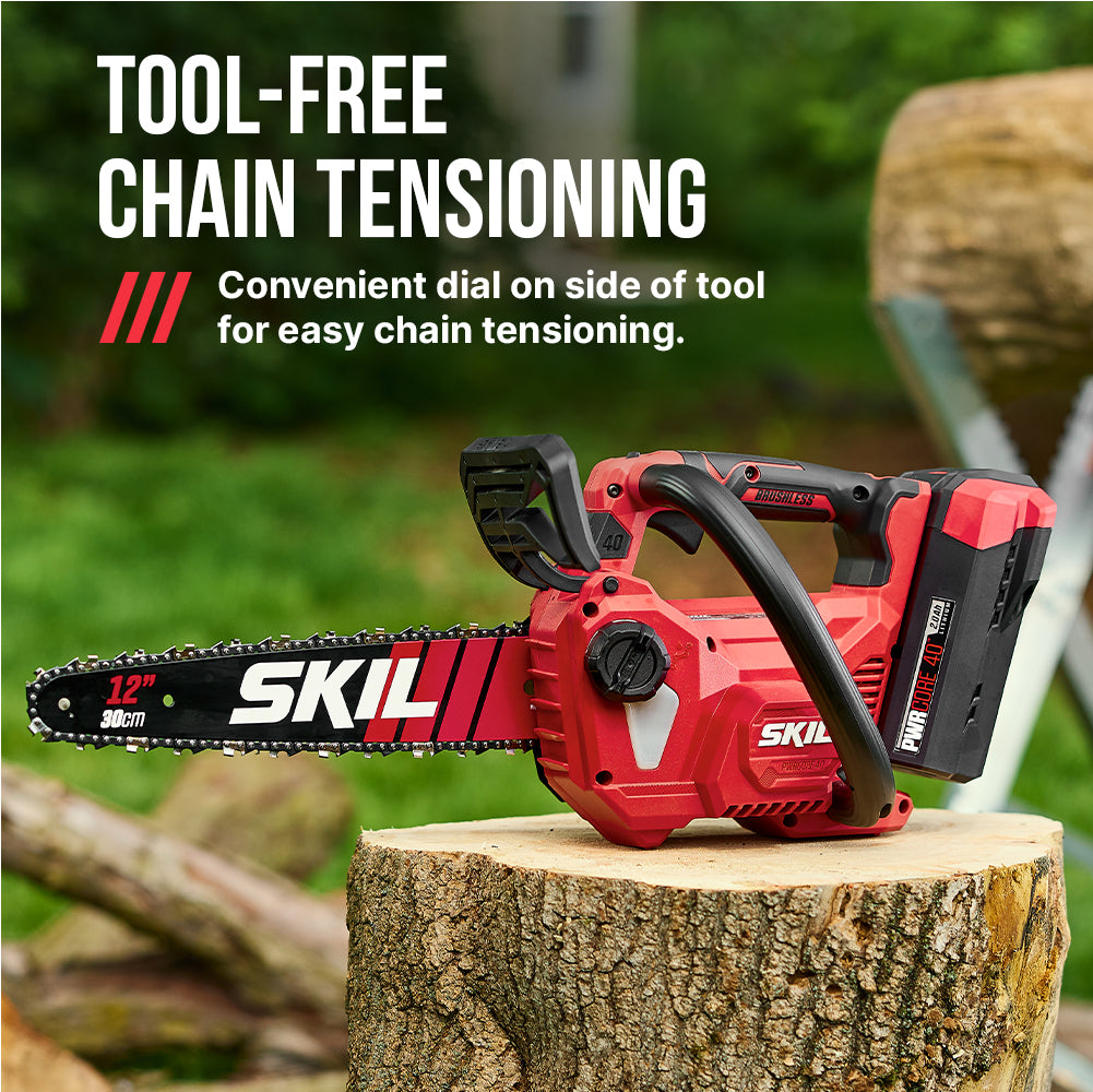PWR CORE 40™ 40V 12 In. Top Handle Chain Saw Kit | SKIL (TH1200C-11)