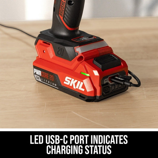 PWR CORE 20™ Lithium 2.0Ah 20V USB-C Battery | SKIL (BY5100B-00)