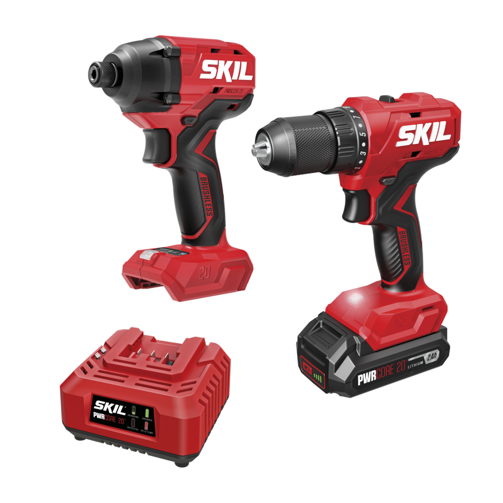 20V Brushless Drill Driver & Impact Driver Combo Kit | SKIL (CB8002B-10)
