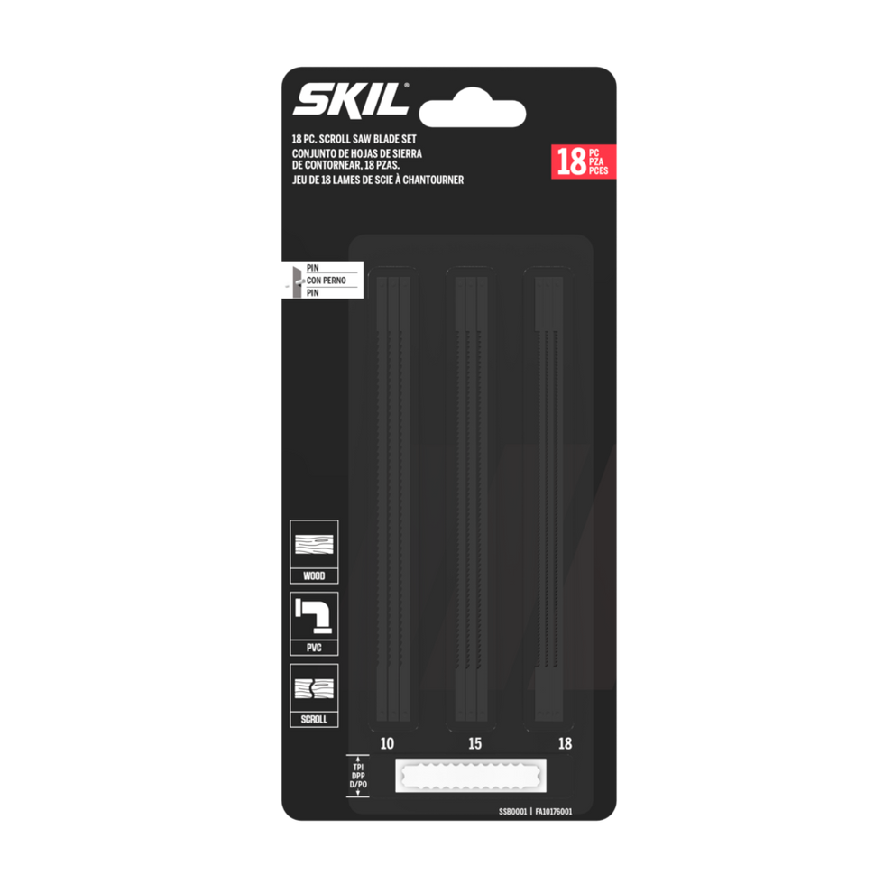 18 Pc. Scroll Saw Blade Set : SKIL (SSB0001)