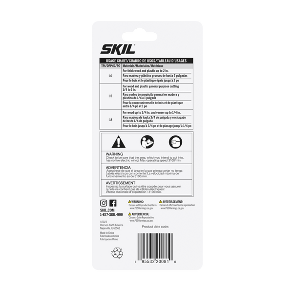 18 Pc. Scroll Saw Blade Set : SKIL (SSB0001)